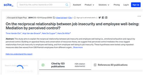 On The Reciprocal Relationship Between Job Insecurity And Employee Well