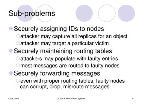 Ppt Secure Routing For Structured Peer To Peer Overlay Networks By