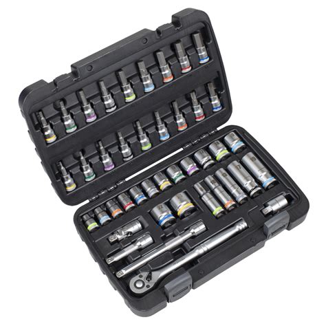 Socket And Socket Bit Set 3 8sq Drive 42pc Mdtools