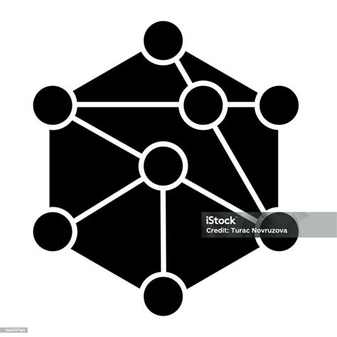 Cube Network Solid Icon Blockchain Vector Illustration Isolated On White Cube Structure Glyph