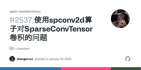 使用spconv2d算子对sparseconvtensor卷积的问题 · issue 2537 · open mmlab mmcv · github