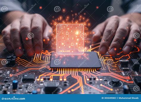 Visual Representation Electronic Chips Ai Symbols Conveying Advanced Technology Concepts Stock