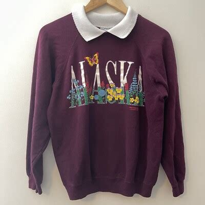 Vintage 90s Morning Sun Floral Grandma Collared Sweatshirt Wildflowers
