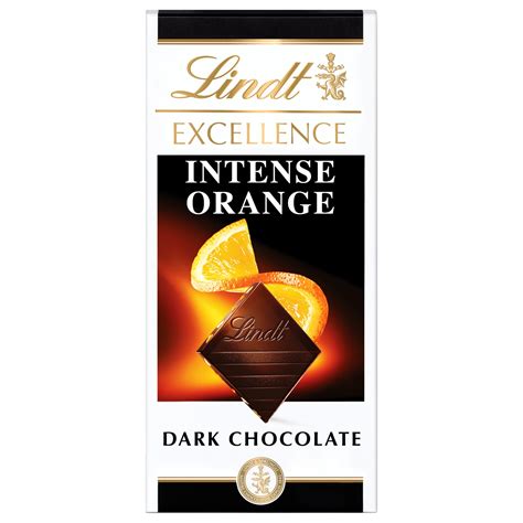 Lindt Excellence Intense Orange Dark Chocolate Candy Bar With Almond