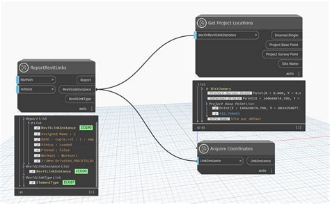 Acquire Coordinates From Linked Rvt Files Revit Dynamo