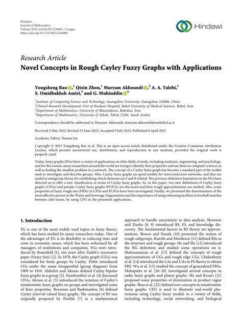 Pdf Novel Concepts In Rough Cayley Fuzzy Graphs With Applications