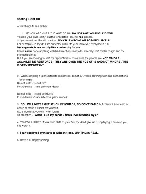 Shifting Script 101 Pdf Harry Potter