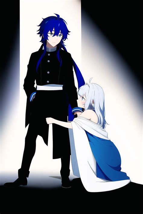 Blue Hair Girl And The Slave Princess By Rekine On Deviantart