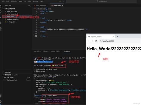 我的第一个前端VS code Node lite server简易服务器npm 运行