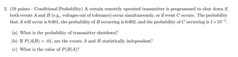 Solved (10 ﻿points - ﻿Conditional Probability) ﻿A certain | Chegg.com