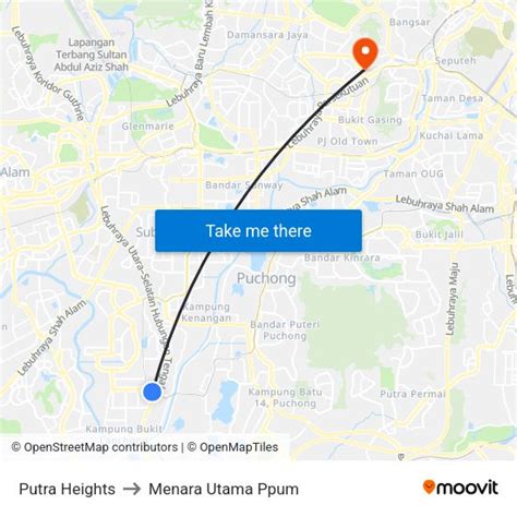 Putra Heights To Menara Utama Ppum With Public Transportation
