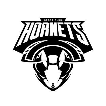 Hornet Mascot Black And White