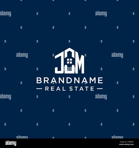 Initial Letter Jm Monogram Logo With Abstract House Shape Simple And Modern Real Estate Logo