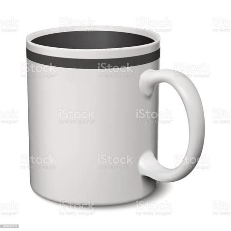 회색과 검은색 찻잔 현실적인 3d 이랑 흰색 배경 벡터 일러스트 레이 션에 3차원 형태에 대한 스톡 벡터 아트 및 기타 이미지 3차원 형태 검은색 그라데이션 Istock