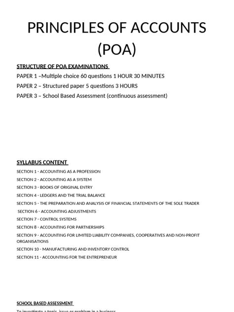 Csec Poa Structure And Information Pdf