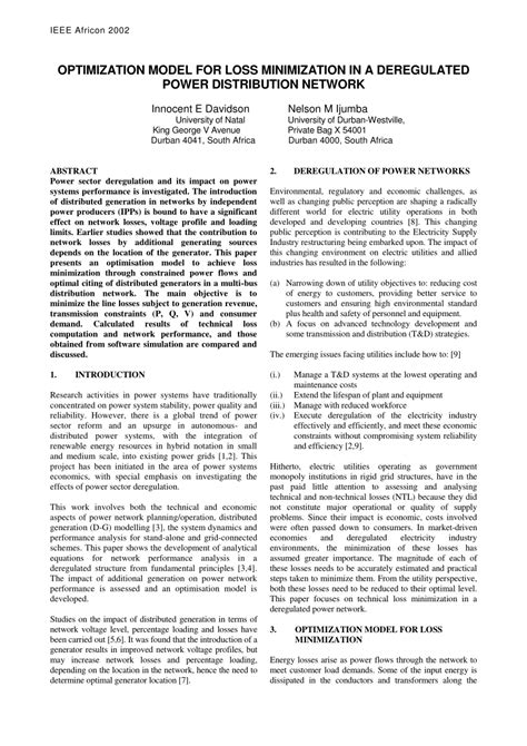 Pdf Optimization Model For Loss Minimization In A Deregulated Power