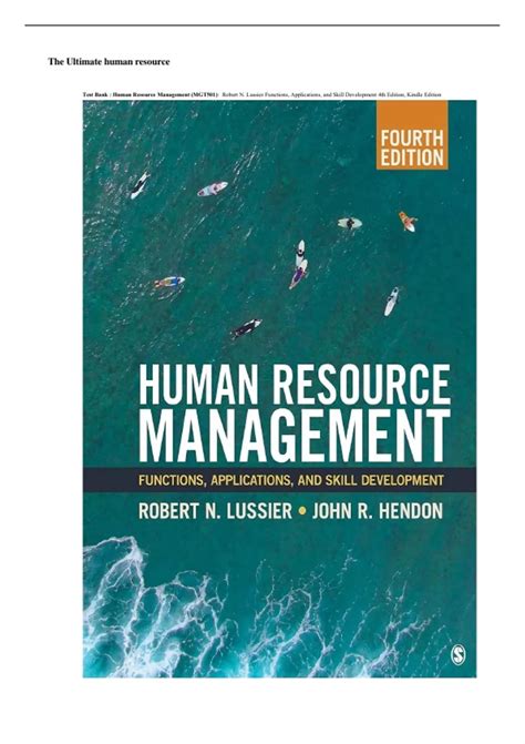 Test Bank Human Resource Management Mgt501 Robert N Lussier Functions Applications And