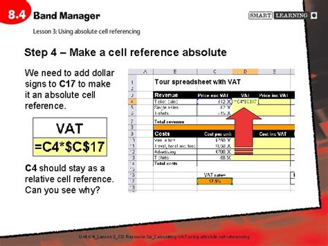 Calculating VAT Using Absolute Cell Referencing Unit