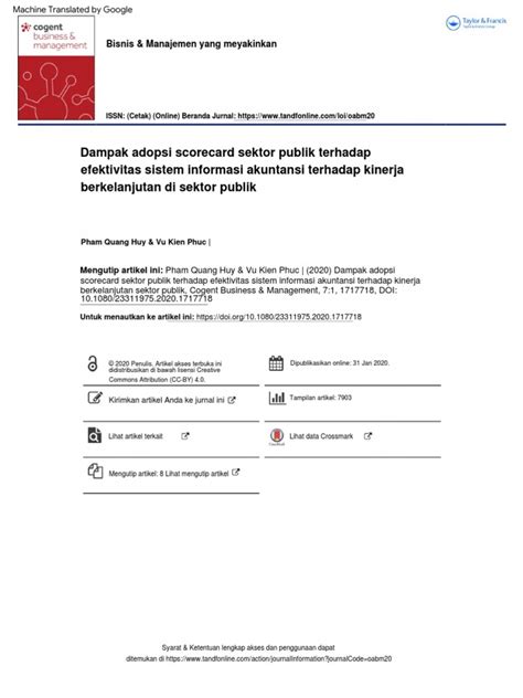 The Impact Of Public Sector Scorecard Adoption On The Effectiveness Of Accounting Information