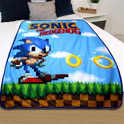 Just Funky Sonic The Hedgehog Fleece Blanket Blue 46x60