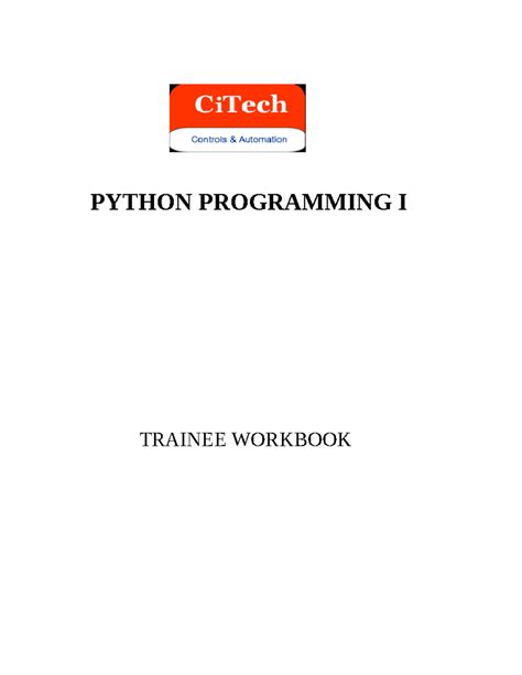 5932535223872585548 Workbook Python Programming I Trainee Workbook Disclaimer The Purpose Of