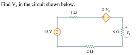 solved find vx in the circuit shown below