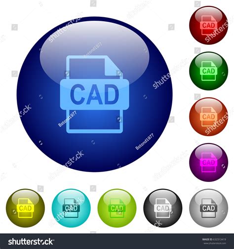 Cad File Format Icons On Round Stock Vector Royalty Free 632313419 Shutterstock