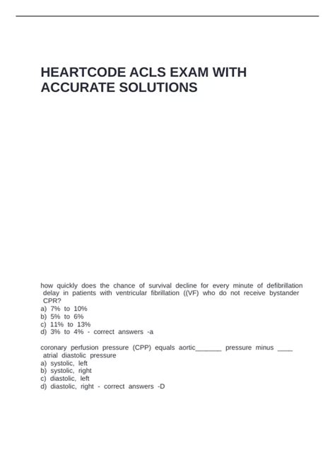 Heartcode Acls Exam With Accurate Solutions Heartcode Acls Stuvia Us