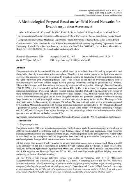 Pdf A Methodological Proposal Based On Artificial Neural Networks For