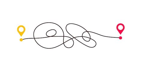 Premium Vector Difficult Way Chaos Path From Point A To B Complex