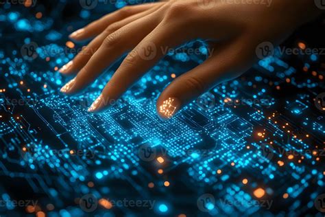 Futuristic Touch Interface Exploring Advanced Digital Technology In Cybersecurity 58133928 Stock