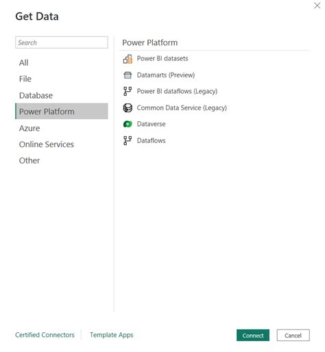 Data Source Connectors Available In Power Biconnect Power Bi With A