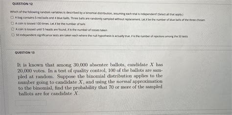 Solved Question 12 Which Of The Following Random Variables