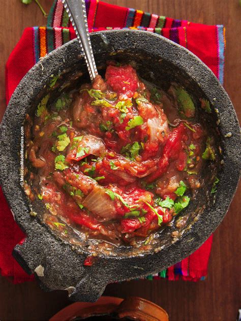 Easy Molcajete Salsa Recipe Salsa Molcajeteada Mexican Made Meatless™