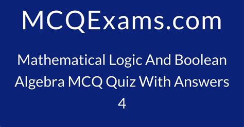 Jee Questions For Maths Mathematical Logic And Boolean Algebra Quiz 4