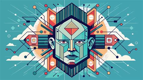 Head And Computer Chip Form Lines Triangles And Particle Style Design