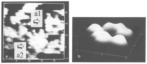 A An Stm Image Of Tf V Tunneling Current 032 Na Tunneling Bias