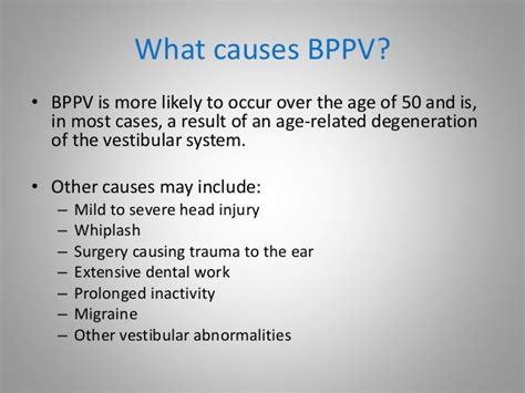 Benign Paroxysmal Positional Vertigo Bppv