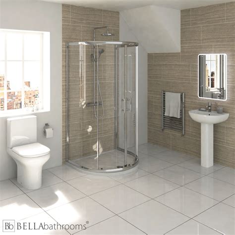 Rak Compact Shower Suite With Pacific D Shaped Shower Enclosure