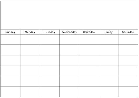 Free Printable Blank Monthly Calendar Template Templates Printable