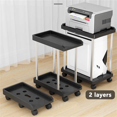 2 Layers Cpu Stand Heavy Duty Cpu Holder Storage Base Rack Mobile