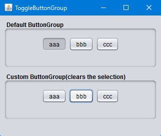 Java Swing Tips Click On The Already Selected JToggleButton And Clear