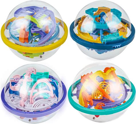 4 Pack 3d Puzzle Ball Brain Games Toy Puzzle Ball Games