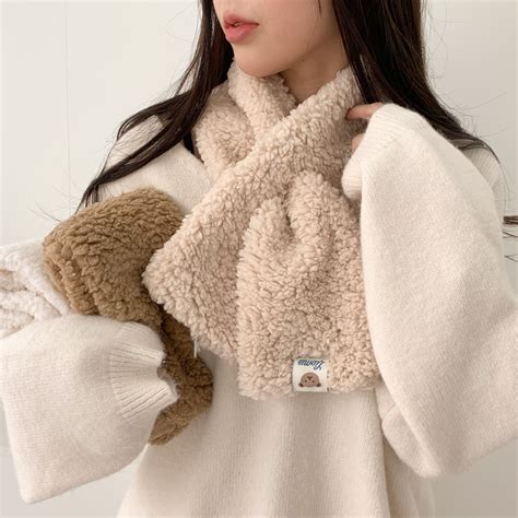 블루씨티 양털 포그니 베어 뽀글이 퍼 머플러 목도리 3color