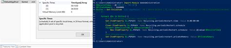Iis Set App Pool Recycle Time With Powershell Trouble Stack Overflow