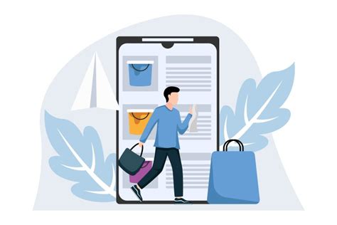 E Commerce Flat Design Royalty Free Vector Image