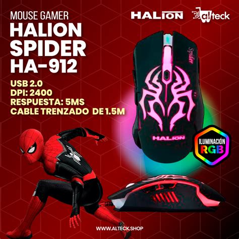 Mouse Gamer Halion Spider Ha 912 Usb C Luces Alteck Shop