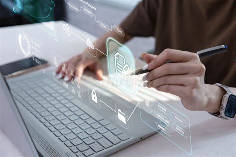businessman using a computer to document management concept online