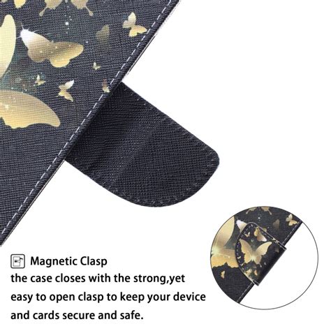 삼성 갤럭시 노트 컬러 드로잉 패턴 교차 텍스처 수평 플립 Pu 가죽 케이스 홀더 및 카드 슬롯 및 지갑 나비의 무리