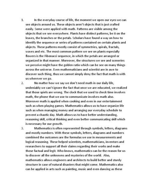 Math Essay Pdf Mathematics Pattern